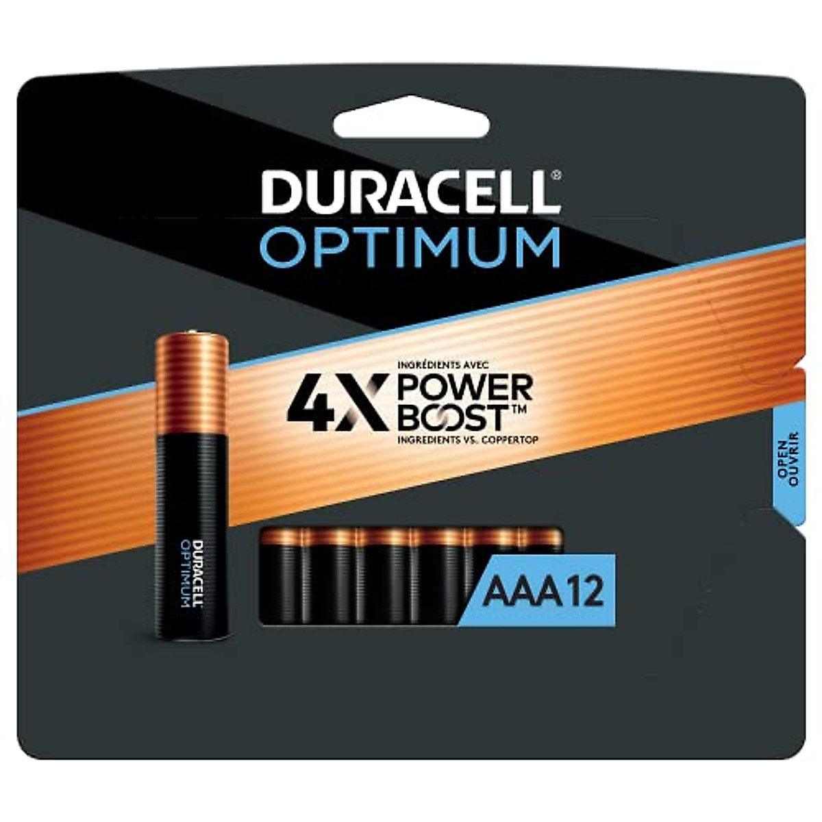 Duracell Optimum AAA Batteries with Power Boost Ingredients, 12 Count Pack with Long-lasting Power, All-Purpose Alkaline AAA Battery for Household and Office Devices