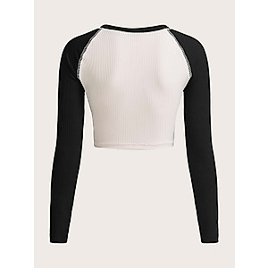 SOLY HUX Women's Y2K Shirt Gothic Long Sleeve Crop Tops Graphic Tees Skull Floral Print T Shirts Black and White S