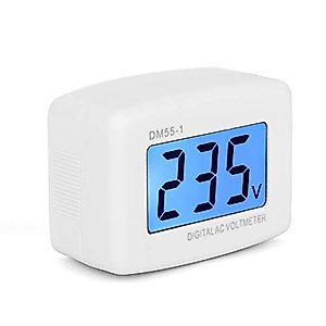 Socket Voltmeter DM55 1 110V 220V Household Plug in LCD Digital AC 80 300V Voltmete Voltage Testers Night Light for Measuring AC Voltage for Office, Factory, Laboratory, Household