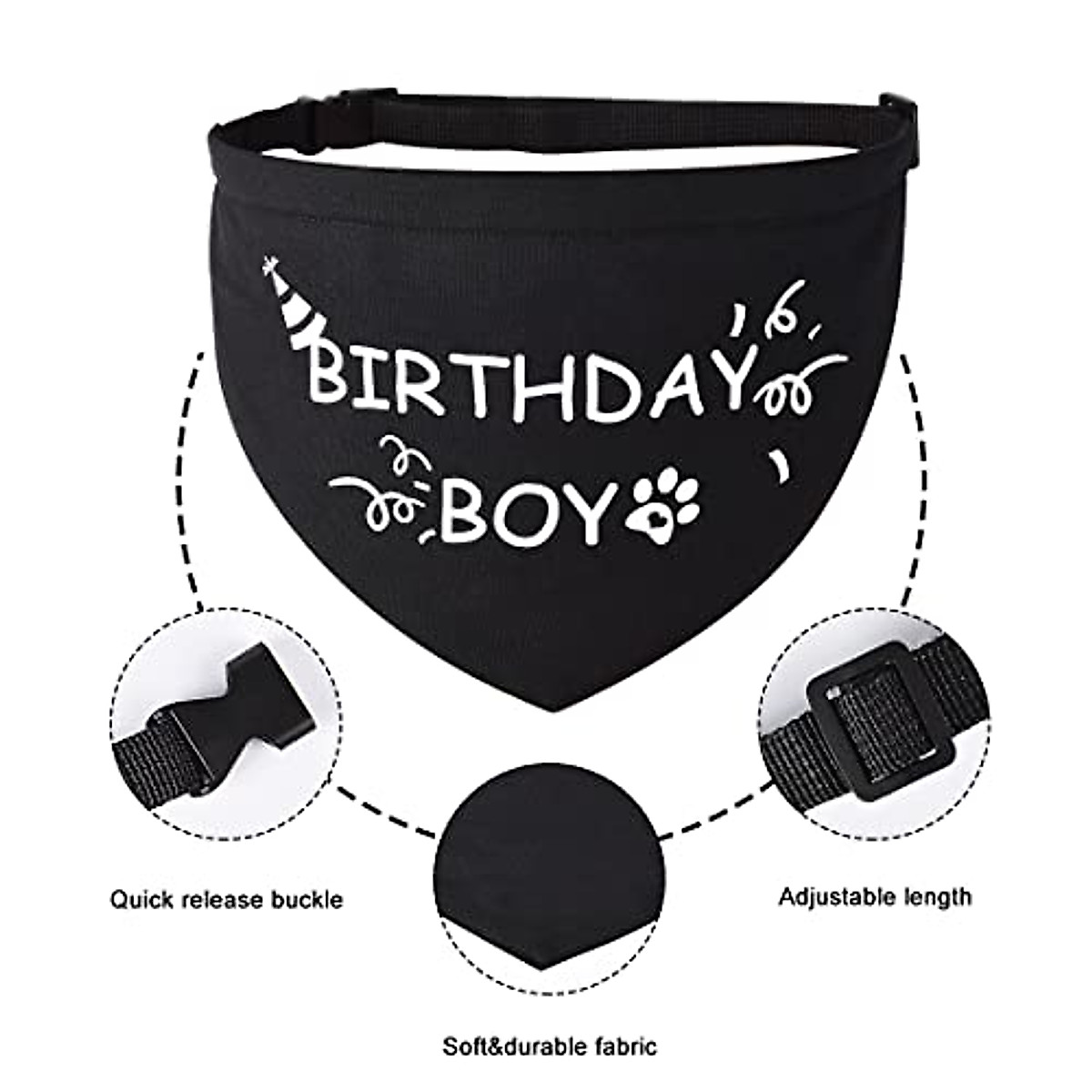Dog Birthday Party Supplies Birthday Boy Dog Bandana Black Its My Birthday Dog Bandana for Small Medium Large Dogs Pets Outfits