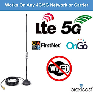 Proxicast 4G/5G External Magnetic Antenna - 7 dBi Loaded Coil with SMA & TS9 Connectors Compatible with AT&T Nighthawk, Verizon Jetpack, Cradlepoint, Pepwave, MoFi, Digi, Sierra (ANT-124-95G-2PK)