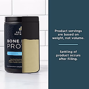 Ancient Nutrition Protein Powder Made from Real Chicken and Beef Bone Broth, Vanilla, 20g Protein Per Serving, 20 Serving Tub, Gluten Free Hydrolyzed Collagen Peptides Supplement