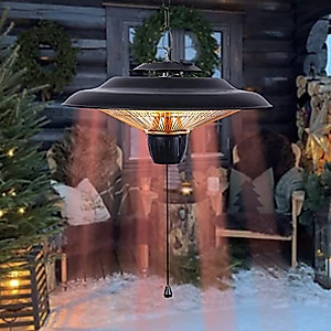 Outdoor Heaters for Patio Electric, 1500W Hanging Outdoor Patio Heater, Infrared Heater Outdoor with 2 Adjustable Mode, Outside Heater Porch Heater Garage Heater, IP34 Waterproof