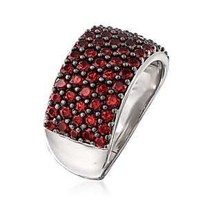 Ross-Simons 2.26 ct. t.w. Garnet Multi-Row Ring in Sterling Silver. Size 9