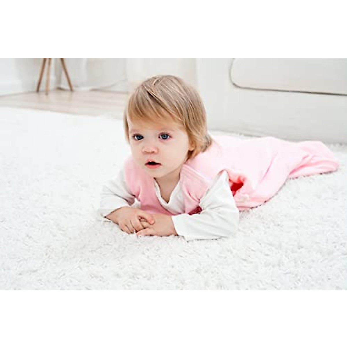 1st Laugh Plush Minky Winter Sleeping Sack Wearable Blanket, for Baby and Toddler Boys,1.8 Tog (Pink Shark, 2T-3T)