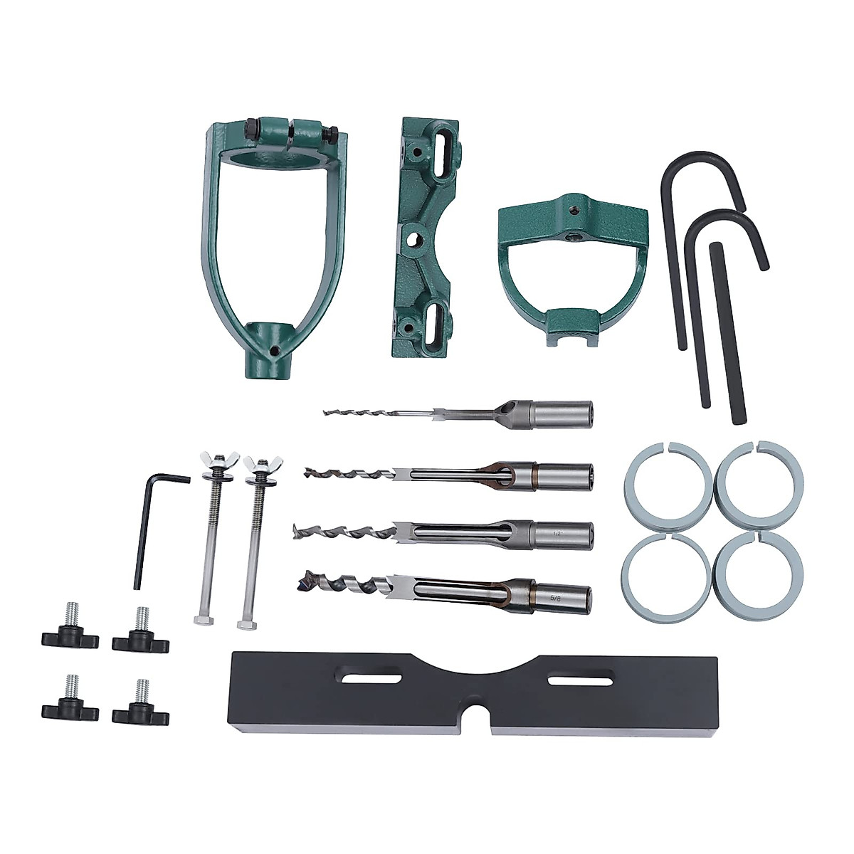 DYRABREST Mortising Mortise Locator Set Accessorie Woodworking Drilling Tenon Joint Mortise Mortising Attachment Woodworking Square Hole Chisel Mortising Mortise Tenon Drill for Bench Drill (B)