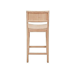 Linon Unfinished Benton Solid Rubberwood MidCentury Stool Set of 2, Counter Height