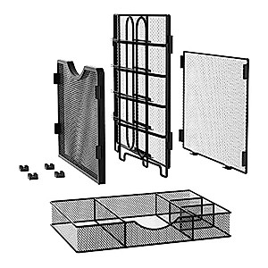 KEEGH Desk Paper Organizer File Tray, 5 Tier Desktop File Organizer Paper Storage Holder with Extra Drawer, Office Desk Organizers and Accessories for Letter/A4 | Screws Free Design