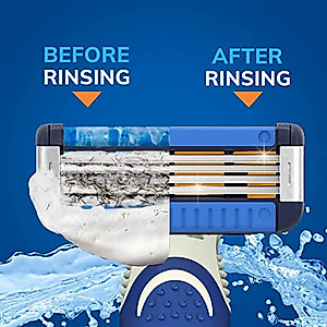 BIC EasyRinse Anti-Clogging Men's Disposable Razors for a Smoother Shave With Less Irritation*, Easy Rinse Shaving Razors With 4 Blades, 2 Count