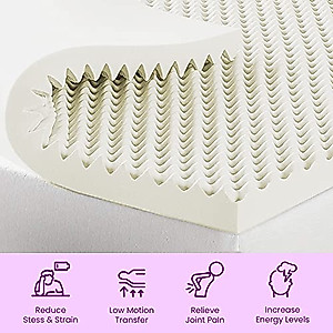 Mayton Convoluted Egg Shell 1-inch Breathable Foam Bed Topper | Makes Mattresses Comfortable and Relaxing, Provides Faster Pain Relief, and Provides Orthopedic Beneficial Support, Twin, White