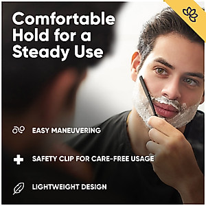 Equinox Professional Straight Edge Razor with 100 Single Derby Straight Razor Blades and Professional Hair Cutting Scissors