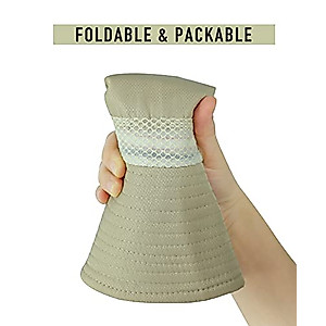 Koreshion Men Sun Hat UV UPF Wide Brim Summer Hat Waterproof Breathable Fishing Hat Adjustable Foldable Boonie Cap Outdoor Beach Hiking Safari Golf Beige