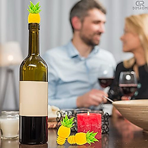 Cute Wine Stoppers for Wine Bottles - 4Pcs Funny Wine Stoppers Pineapple Small Bottle Caps for Crafts Cork Wine Bottle Stopper- Yellow Silicone Wine Stopper Wine Bottle Sealer Bottle Top Covers