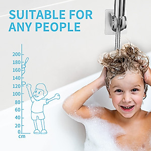 EAARSUO Shower Head Holder Wall Mount, Shower Head Holder Adhesive, Showerhead Holder Clip, Shower Head Holder Wall Mount, Waterproof Shower Handle Holder, Adjustable Shower Head Brackets (Chrome)