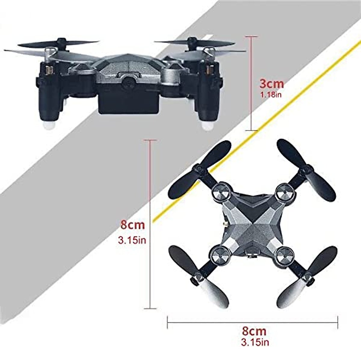 Pocket Drone with Camera - 360 Degree Rotation, Altitude Hold, Headless Mode, 3D Flips, One Key Return, Small RC Drone with Folding Antenna, Remote Control Airplane for Kids and Adults
