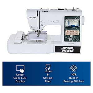 Brother Sewing and Embroidery Machine, 4 Star Wars Faceplates, 10 Downloadable Star Wars Designs, 80 Designs, 103 Built-In...