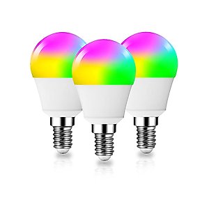 DOGAIN A15 Small Smart Light Bulbs, RGB Color Changing Light Bulb Compatible with Alexa Google Home, E12 Base Led Bulb WiFi Dimmable 500LM Christmas Lights 6W=40W Equivalent(Only 2.4Ghz 3 Pack