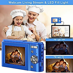 Digital Baby Camera for Kids Teens Boys Girls Adults,1080P 48MP Kids Camera with 32GB SD Card,2.4 Inch Kids Digital Camera with 16X Digital Zoom, Compact Mini Camera Kid Camera for Kids/Student（Blue）