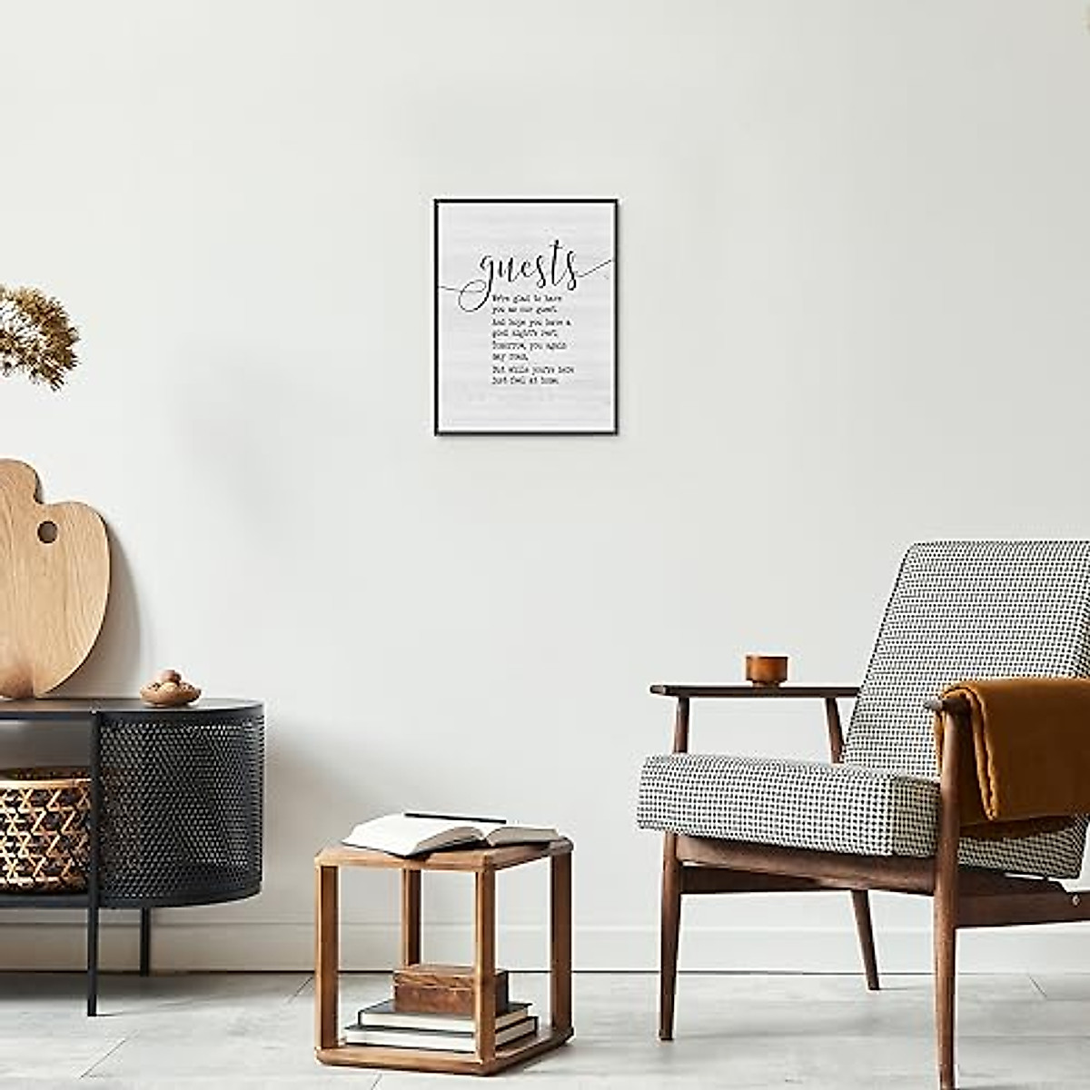 Guests-We're Glad to Have You - Welcome Sign Wall Art, Modern Typographic Wall Print - Perfect Home Decor, Guest Room Decor, Cabin & Lake House Decor Inviting Message for Guests - Unframed - 11 x 14