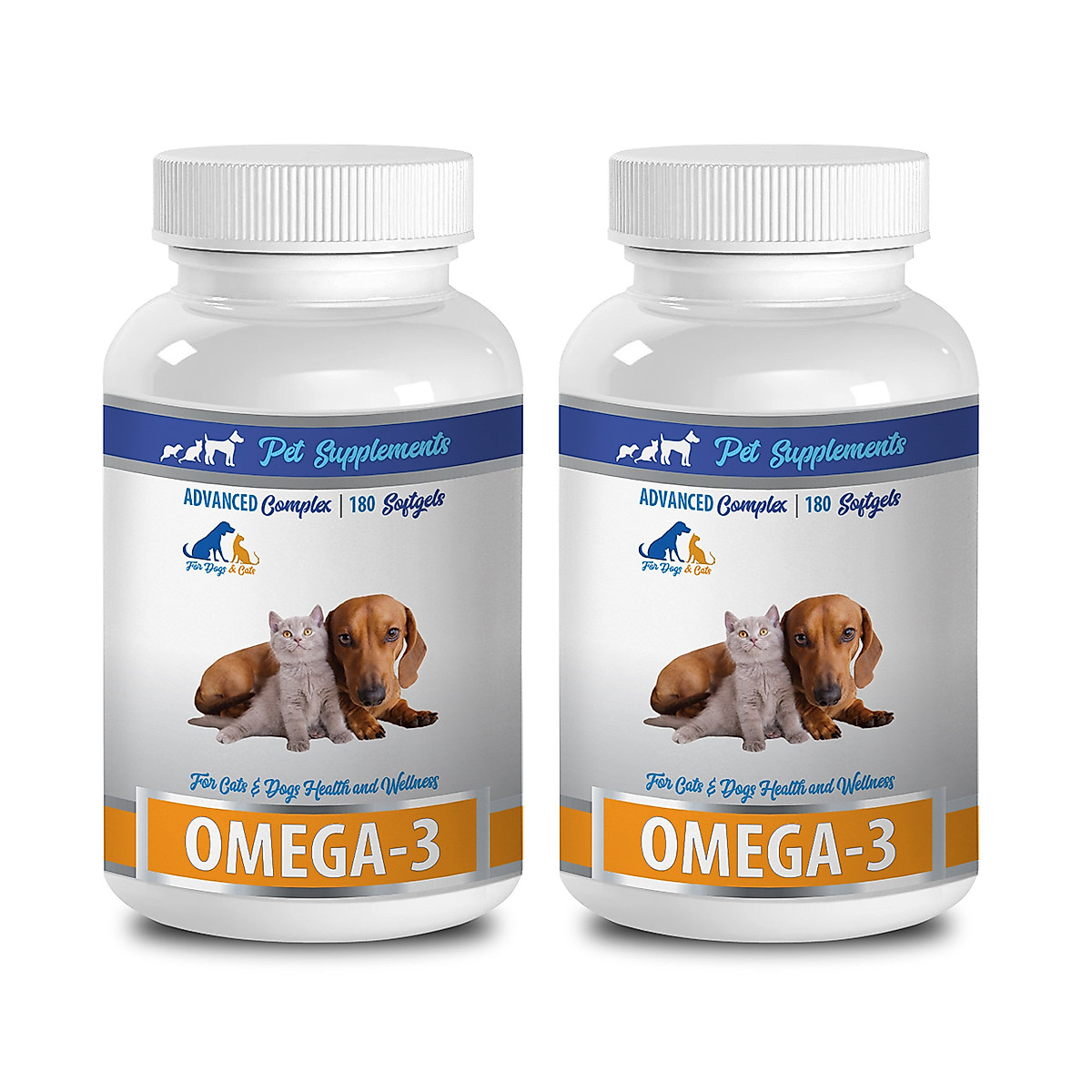 Dog Joint Health Supplements - Omega 3 - for Dogs and Cats - Health and Wellness - Doggie Omega 3-2 Bottle (360 Softgels)