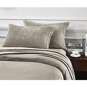 Cozy Fleece Flannel Plush Sheets Queen Size 4 Piece Bedding Set, Warm Fleece Sheets With Deep Pockets 17 inches- Ultra Soft and Cozy, Taupe