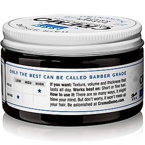 Cremo Mens Hair Paste - Premium Barber Grade Thickening Paste with High Hold and Low Shine, 4 Oz