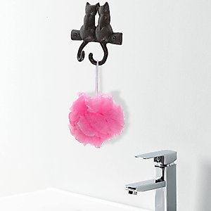 Uonlytech 1pc Cast Iron Hook Coat Hook Retro Style Hook Creative Iron Hook Wall-mounted Hanger Animal Shaped Hook Home Decor Vintage Design Hanger Cat-shaped Hook Wall-mounted Hook Hat Hook