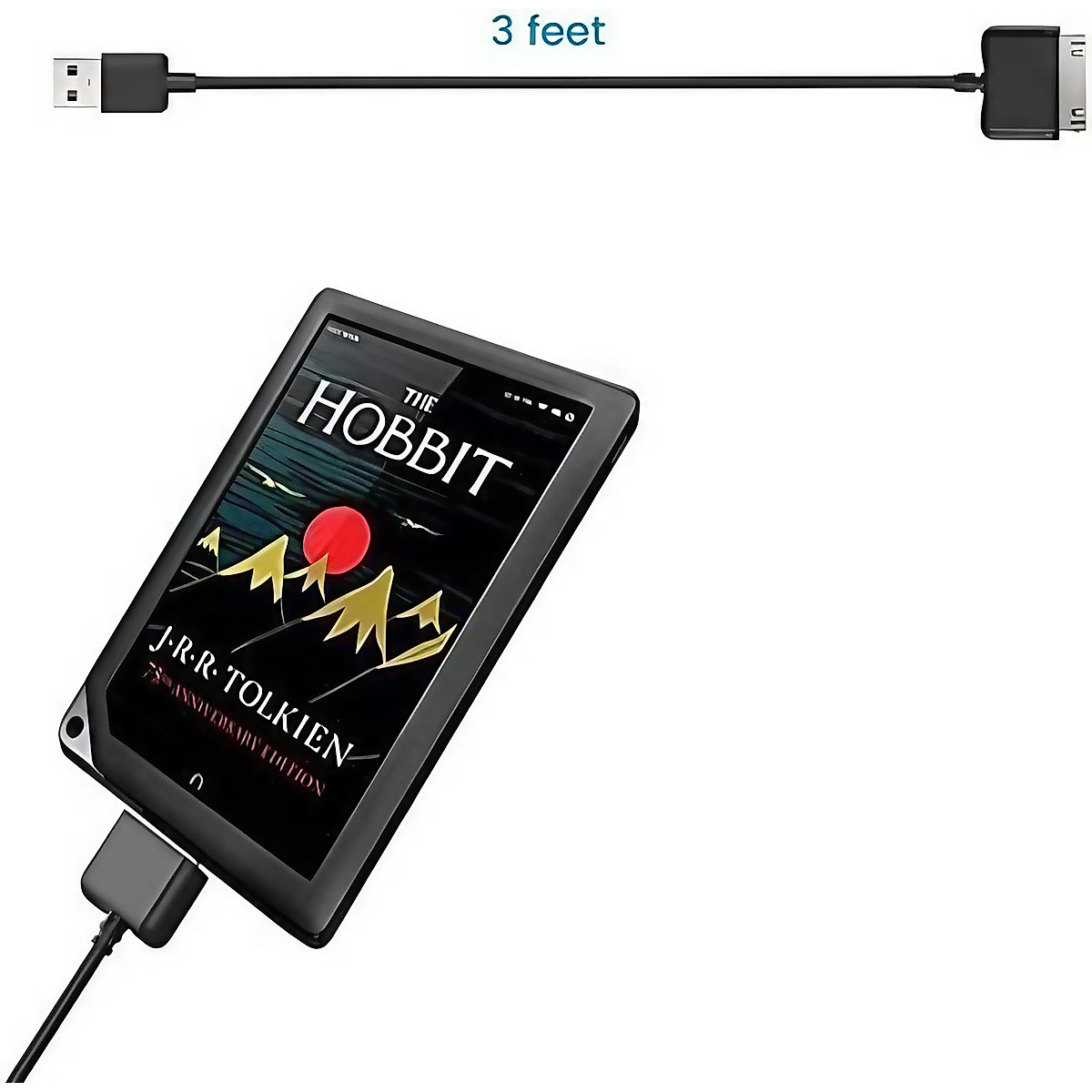 Smays Barnes & Noble Nook Tablet Charger Cable: USB Charging and Data Sync for Nook HD, HD+, Color, and Glowlight Models