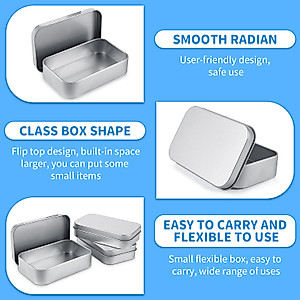 RHBLME 40 Pack Small Tin Box with Lid, 3.74" x 2.36" x 0.9" Metal Tin Box Container Mini Portable Small Storage Container Kit with Lid for Home Storage, DIY Craft Tools Storage