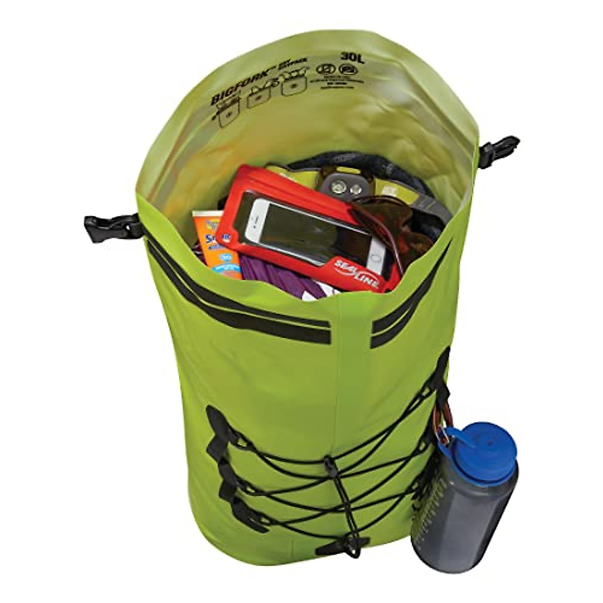 SealLine BigFork 30-Liter Waterproof Roll Top Dry Daypack, Lime
