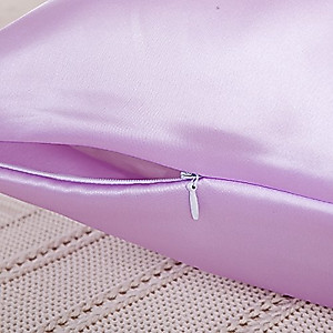 Tim & Tina 100% Pure Mulberry Luxury Silk Satin Pillowcase,Good for Skin and Hair (Toddler/Travel(14"*19"), Light Purple)