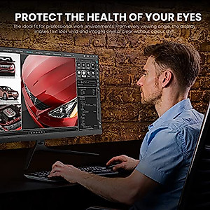 CRUA 27 inch Monitor, 1440P QHD IPS Computer Monitor, 60HZ 100% sRGB, with freesync, Low Motion Blur, Eye Care, HDMI, Dp Port-Support VESA-Black