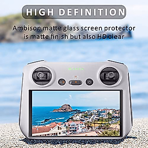 [2 Pack] Ambison DJI Mini 3 Pro Matte Glass Screen Protector, Anti-Glare & Frigerprint & Scratch/Smooth as Silk/Easy Installation/HD Clear Compatible with DJI Mini 3 Pro RC Remote Controller Accessories