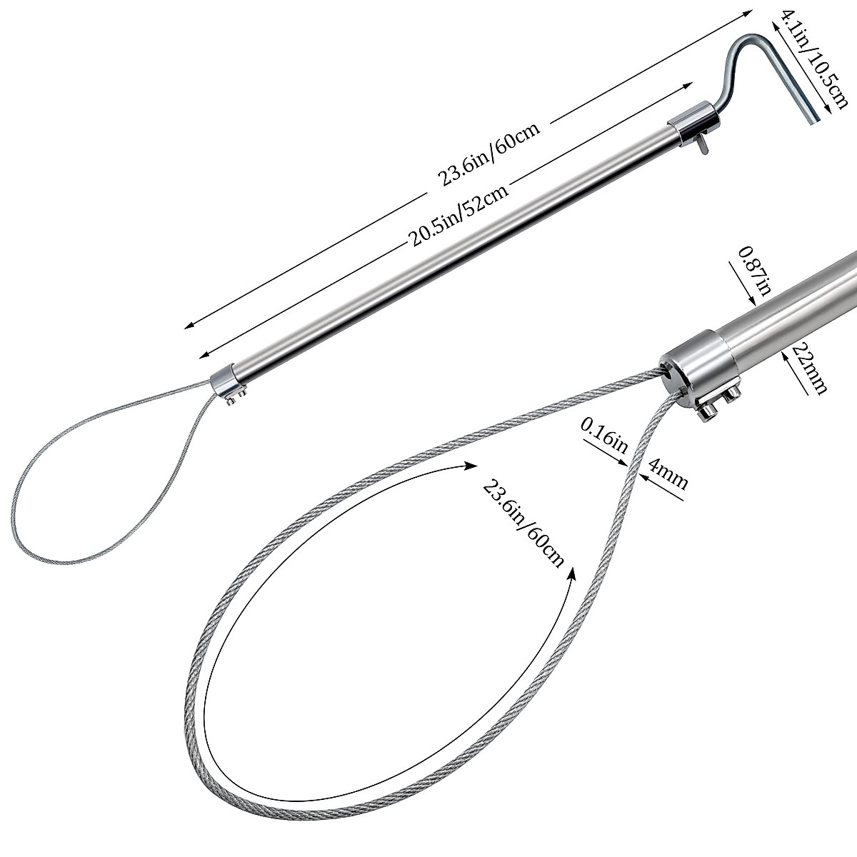 Pig Holder Catcher, Stainless Steel Pig Catcher Pole Animal Control Pole Hog Holder for Dogs