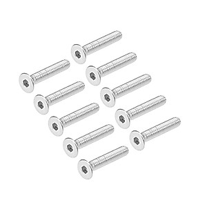 uxcell M4x25mm Flat Head Machine Screws Inner Hex Screw 304 Stainless Steel Fasteners Bolts 50Pcs
