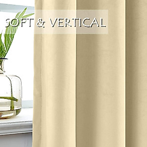 Double Double Double Pinch Pleated Semi Blackout Curtains for Room Darkening with Inserted Hooks. (Ivory 84 Inch Wide by 45 Inch Long- 2 Pannels Combined Size)