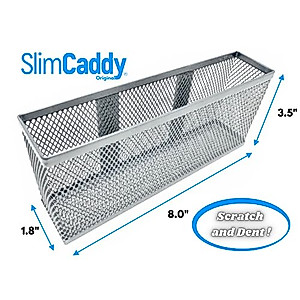 Slim Caddy Original - Scratch and Dent | Cabinet Door Organizer | Kitchen Plastic Lids Organizer, Bathroom Accessories, Under Sink Organizer, and More | 2 PK, 8”L x 3.5”H x 1.8”D each