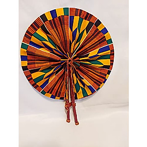 African TV African Fabric Handmade Folding Fan, African Hand-held Folding Fan