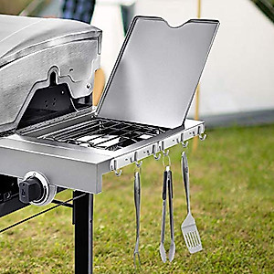 AIEVE Grill Hooks for Utensils, 2 Pack Heavy Duty Grill Utensil Holder BBQ Grill Tool Hanger for CharBroil, Weber, Charcoal, Blackstone Grill Accessories for Hanging Barbecue Grilling Utensils