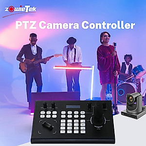 Zowietek PTZ Camera 4D Joystick Controller PoE| PTZ Universal Keyboard | Visca PELCO-D/P | RS232 RS422 RS485 | Controller for NDI PTZ Camera Live Streaming in Church, Meeting, Video Conference