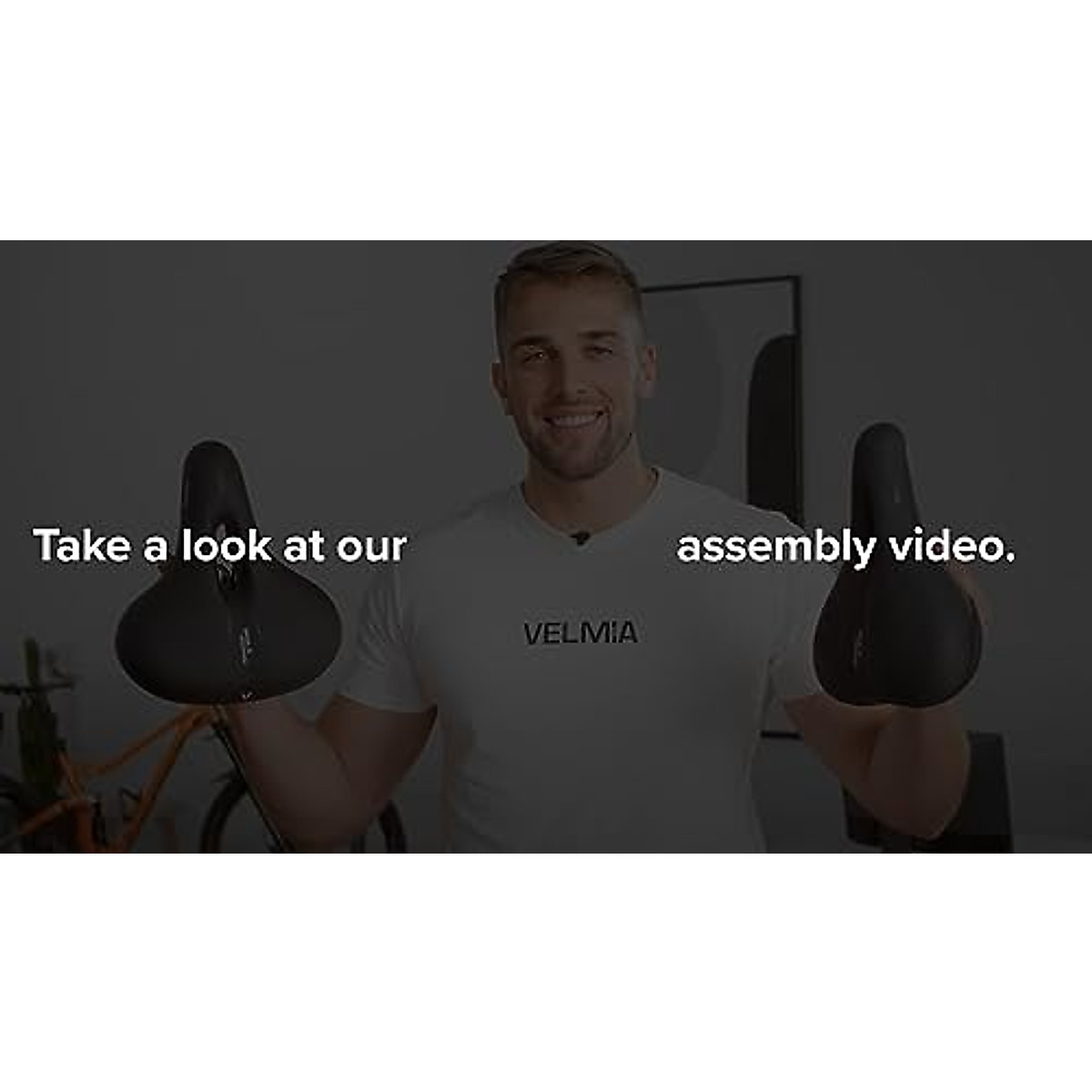 VELMIA Bike Seat Designed in Germany, Made of Comfy Memory Foam I Bicycle Seat for Men and Women, Waterproof Bike Saddle with Smart Zone-Concept I Exercise Bike Seat, Seat for BMX, MTB & Road