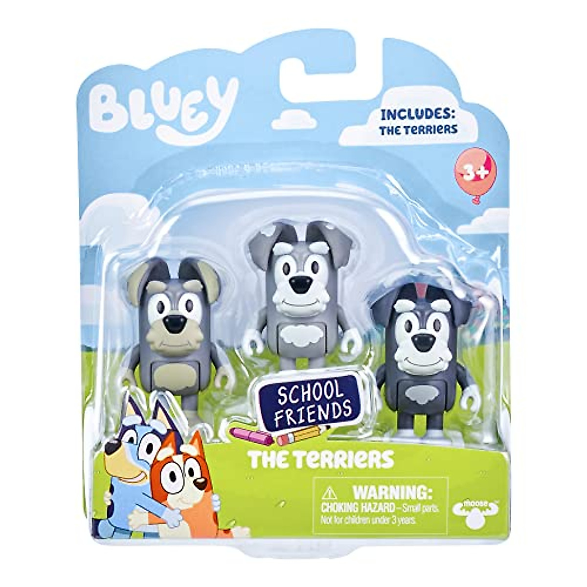 Bluey Figure School Friends Theme Pack: The Terriers, 2.5 inch Figures with Accessories
