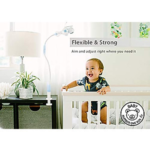 FlexxiCam | Universal Baby Monitor Holder with Strap | Flexible Baby Camera Mount Shelf | No Drilling | A Safer Monitor Stand for Your Baby