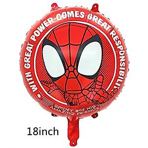 Spider hero and his magical friends aluminum foil balloons, Spider hero birthday party balloons, Spider boy theme party decorations