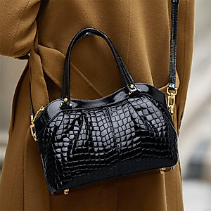 ZOOLER Handmade Real 100% Full First Genuine Leather Handbag Tote Shoulder Bags Women #SC1022 (black)