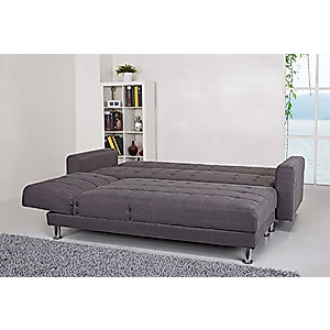 Gold Sparrow Frankfort Convertible Sectional Sofa Bed, Gray
