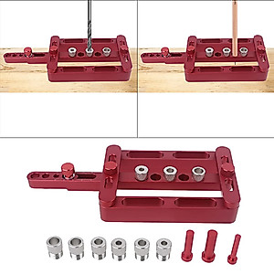 Dowelling Jig Dowels Jig Accessories Self Centering Wood Dowel Hole Drilling Guide Woodworking Three-in-oneTool Dowel Jig Kit