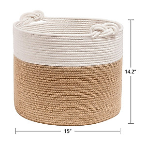 INDRESSME Goodpick Large Jute Toy Storage Basket And XXXL Large Baby Nursery Storage Bin (Set of 2)