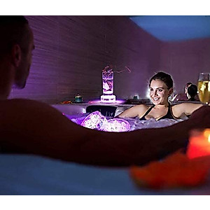 Alilimall Submersible LED Lights, 3.3'' Pool Lights Underwater Waterproof Pond Lights, AA Battery Puck Lights with Remote Magnet Suction Cup for Hot Tub Bathtub Shower Spa Vase Base Christmas Party