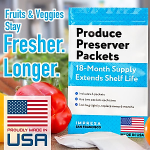 Impresa 6-Pack of FreshFlow Equivalent to P1KC6R1 / W10346771A Compatible Replacement Produce Preserver Packets
